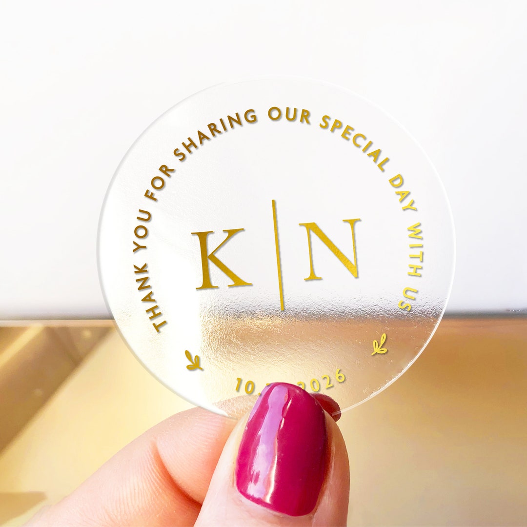 Custom Gold Foil Sticker Labels for Wedding Favors Personalized Jam ...