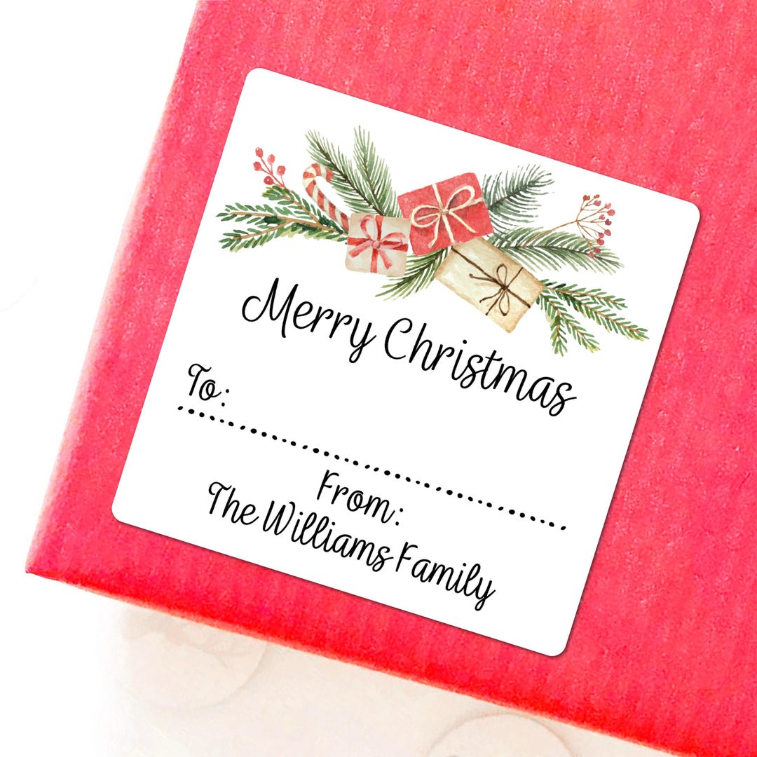 Personalized Christmas Labels - Custom Gift Tags - Wrapping Accessories ...