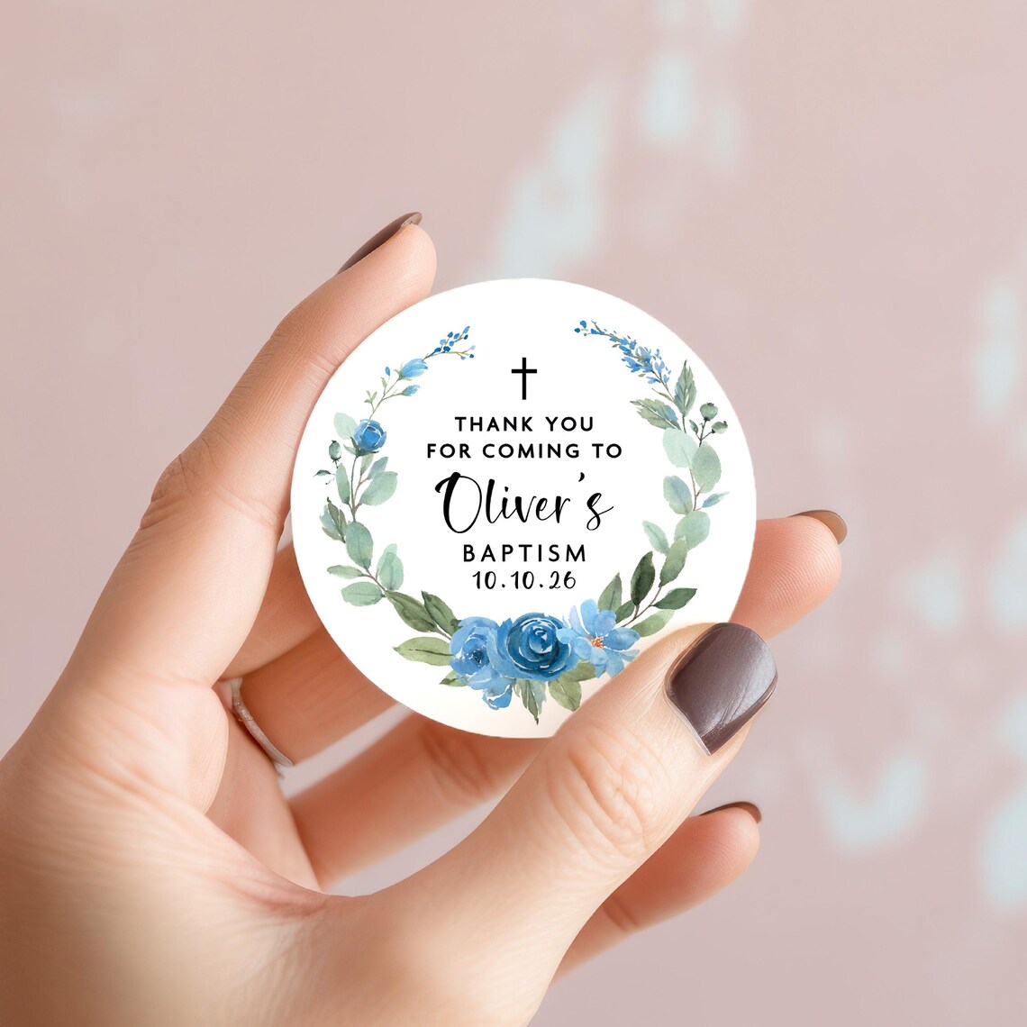 Personalised Christening Stickers for Favors, Thank You Christening ...