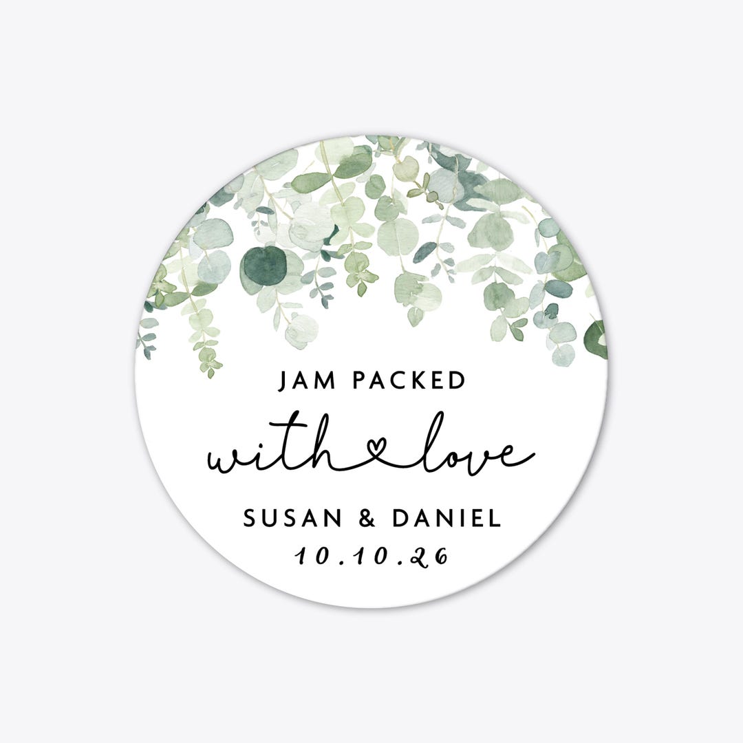 Jam Labels for Wedding Favors Thank You Stickers for Jars Jam Packed ...