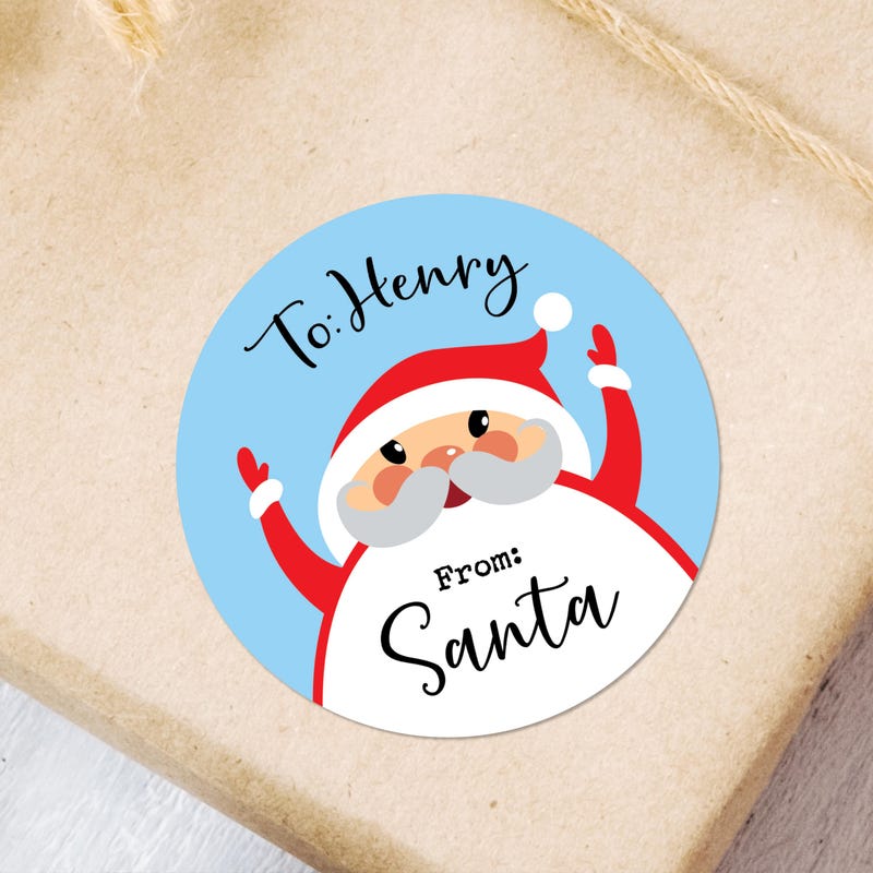 Santa Stickers - Etsy
