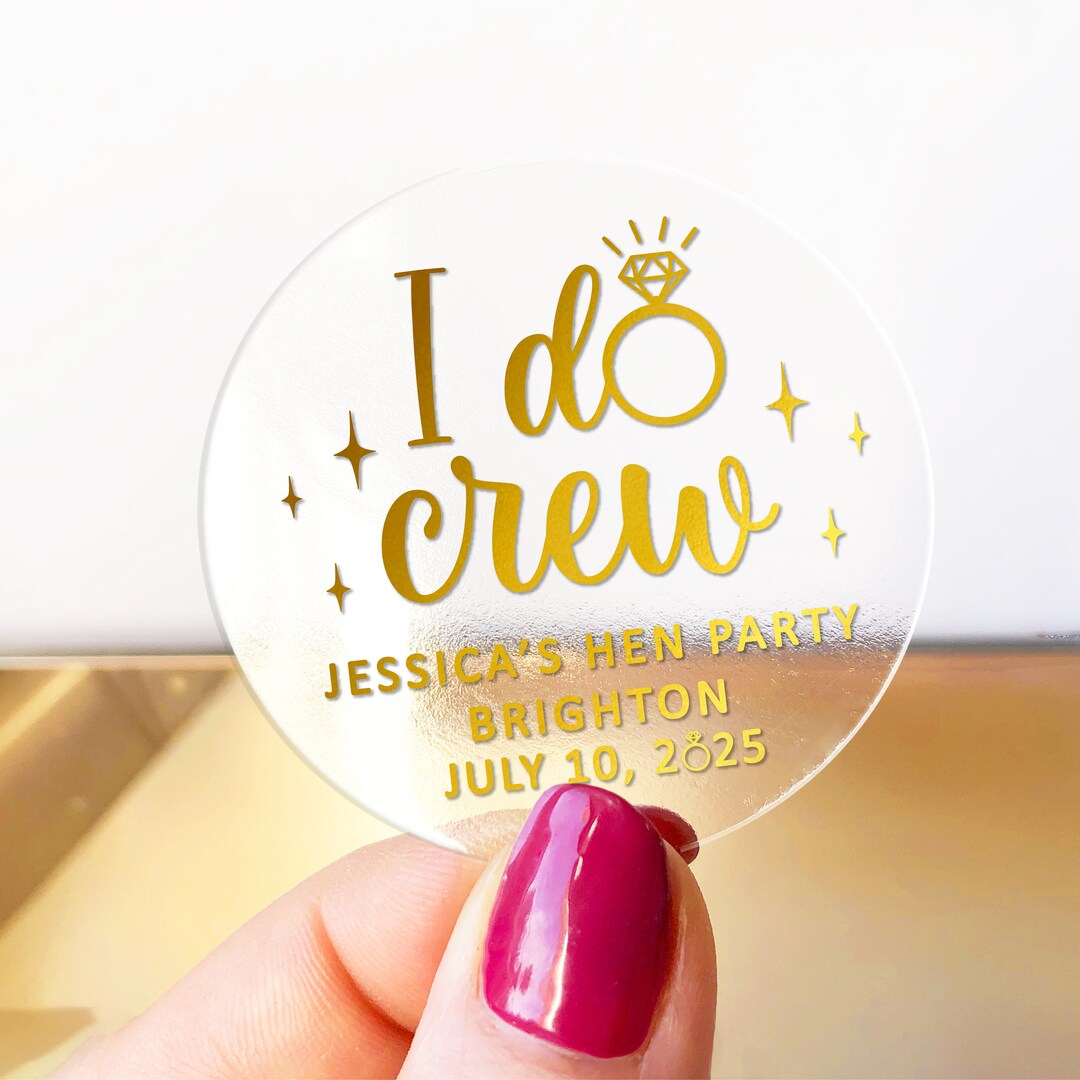 Gold Foil Hen Bride Tribe Party Favors Clear Circle Stickers Labels ...