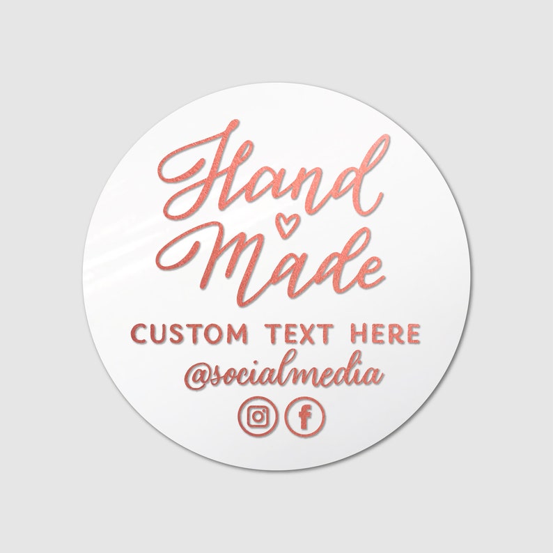 Handmade With Love Stickers Sheet, Custom Sticker Labels, Personalised ...