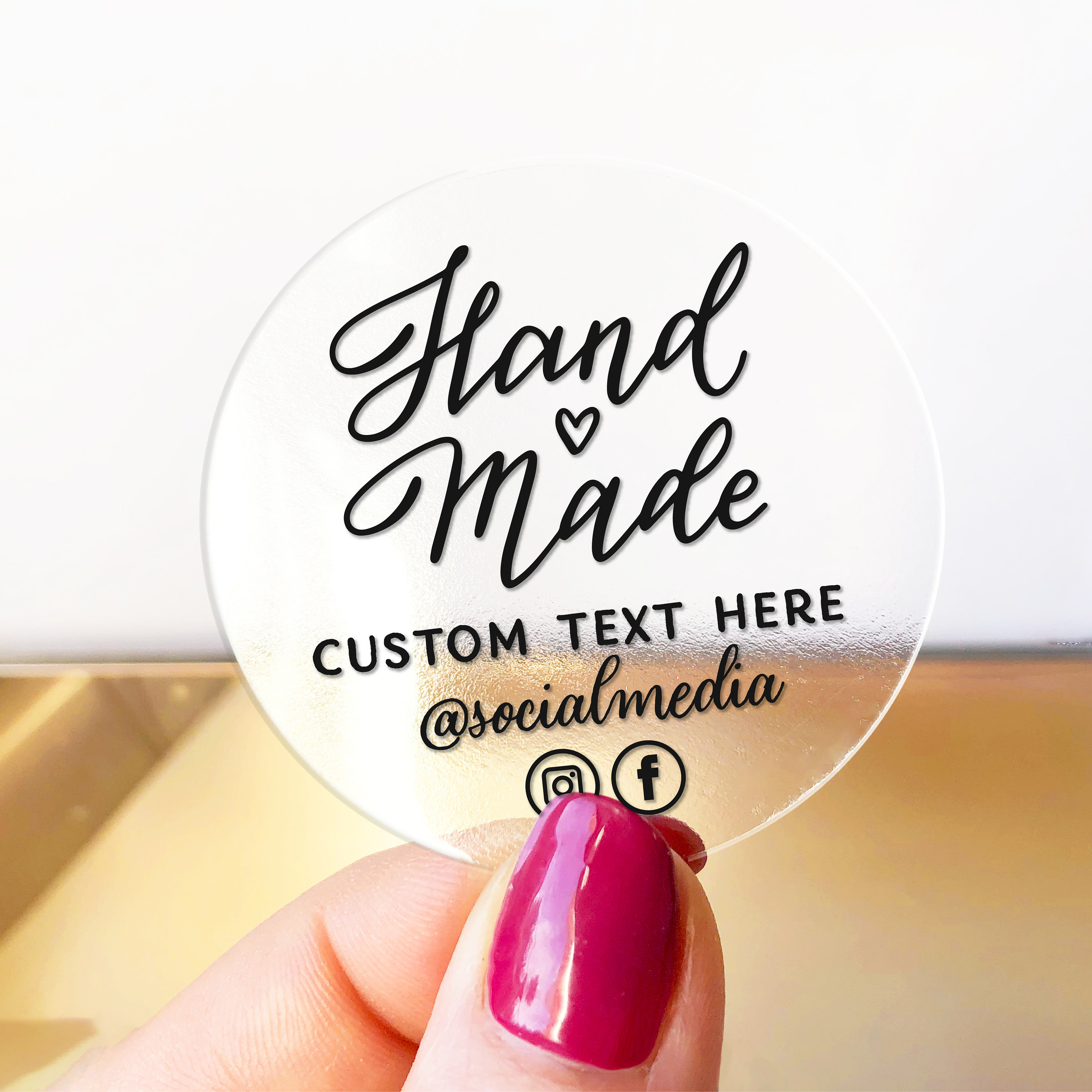 Handmade With Love Stickers Sheet, Custom Sticker Labels, Personalised ...