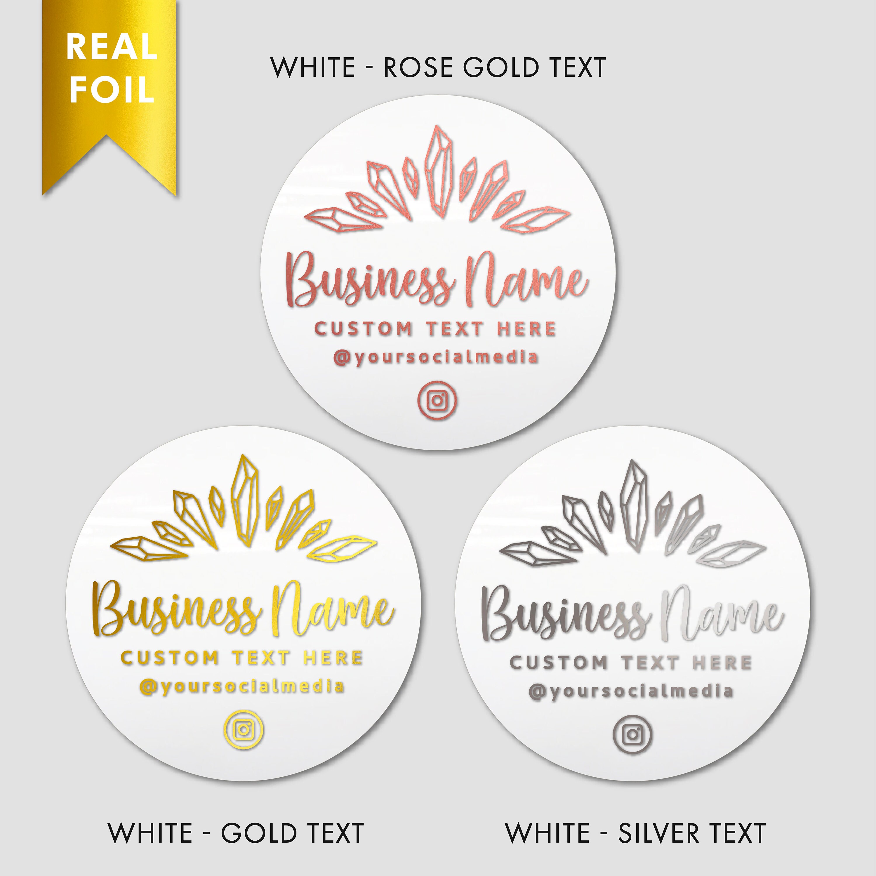 Clear Transparent Custom Name Text Brand Logo Stickers Round - Etsy UK