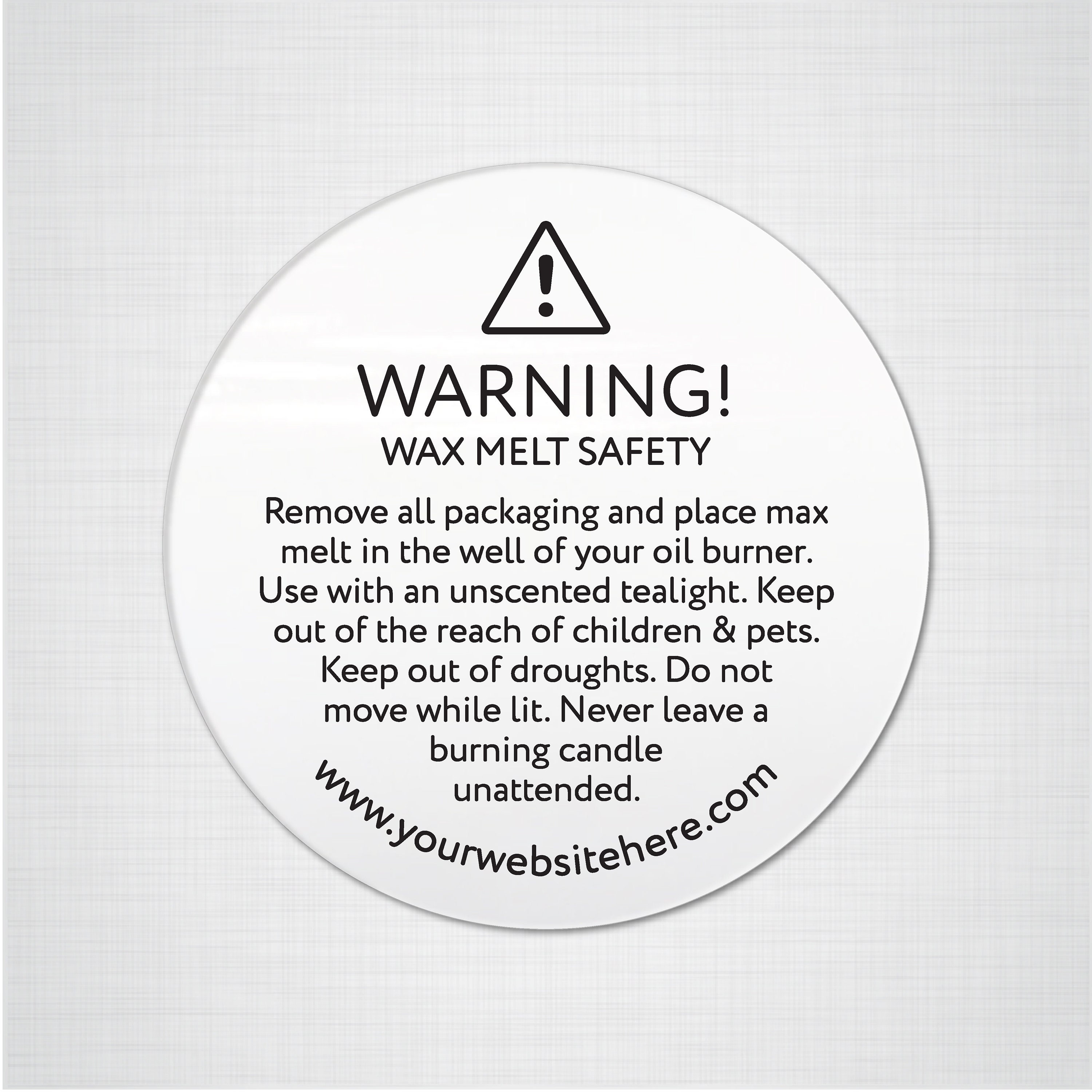 Custom wax melts warning safety labels stickers Wax Melts | Etsy