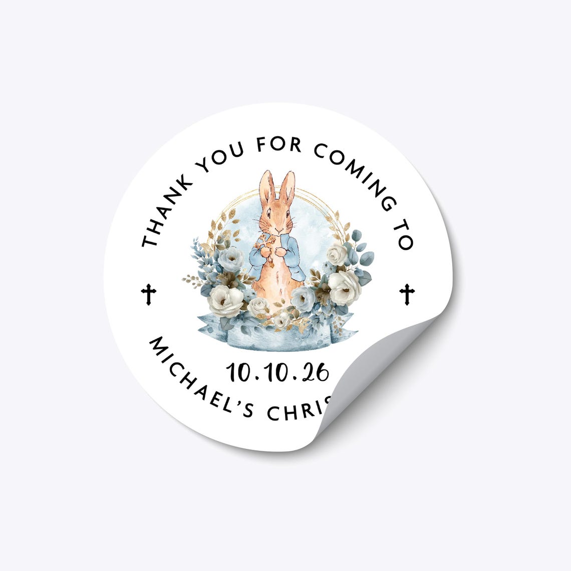 Personalised Christening Stickers for Favors, Thank You Christening ...