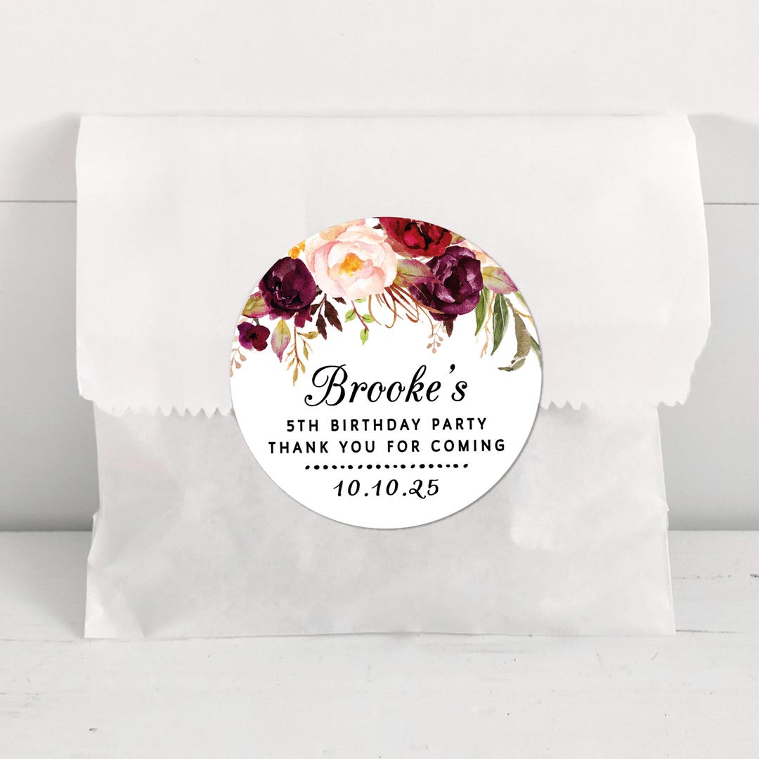 Personalized Birthday Thank You Stickers, Birthday Return Gift Stickers ...