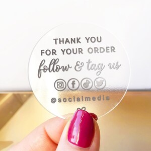 Custom Business Logo Brand Round Stickers Labels, Social Media Custom ...