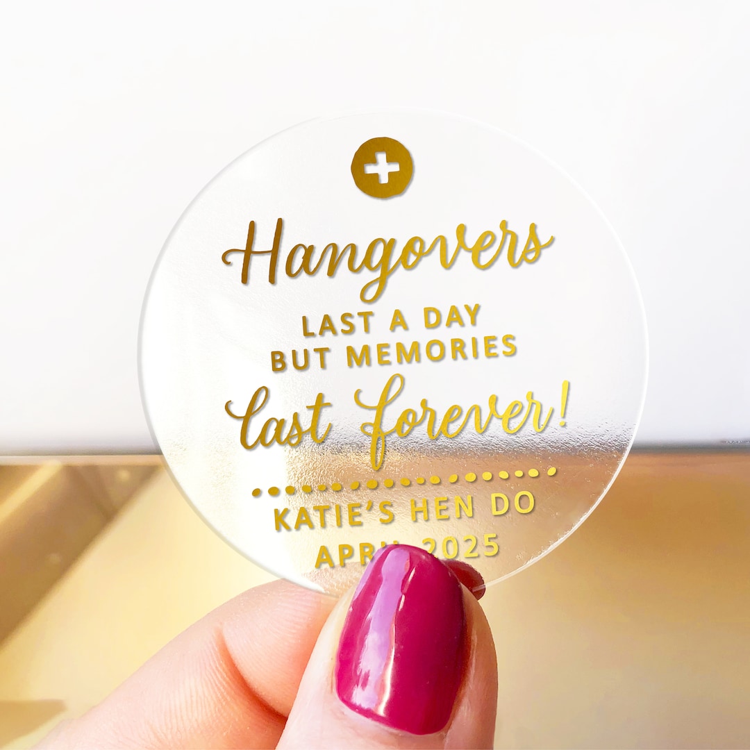 Personalized Hangover Recovery Kit Stickers for Hen Parties ...