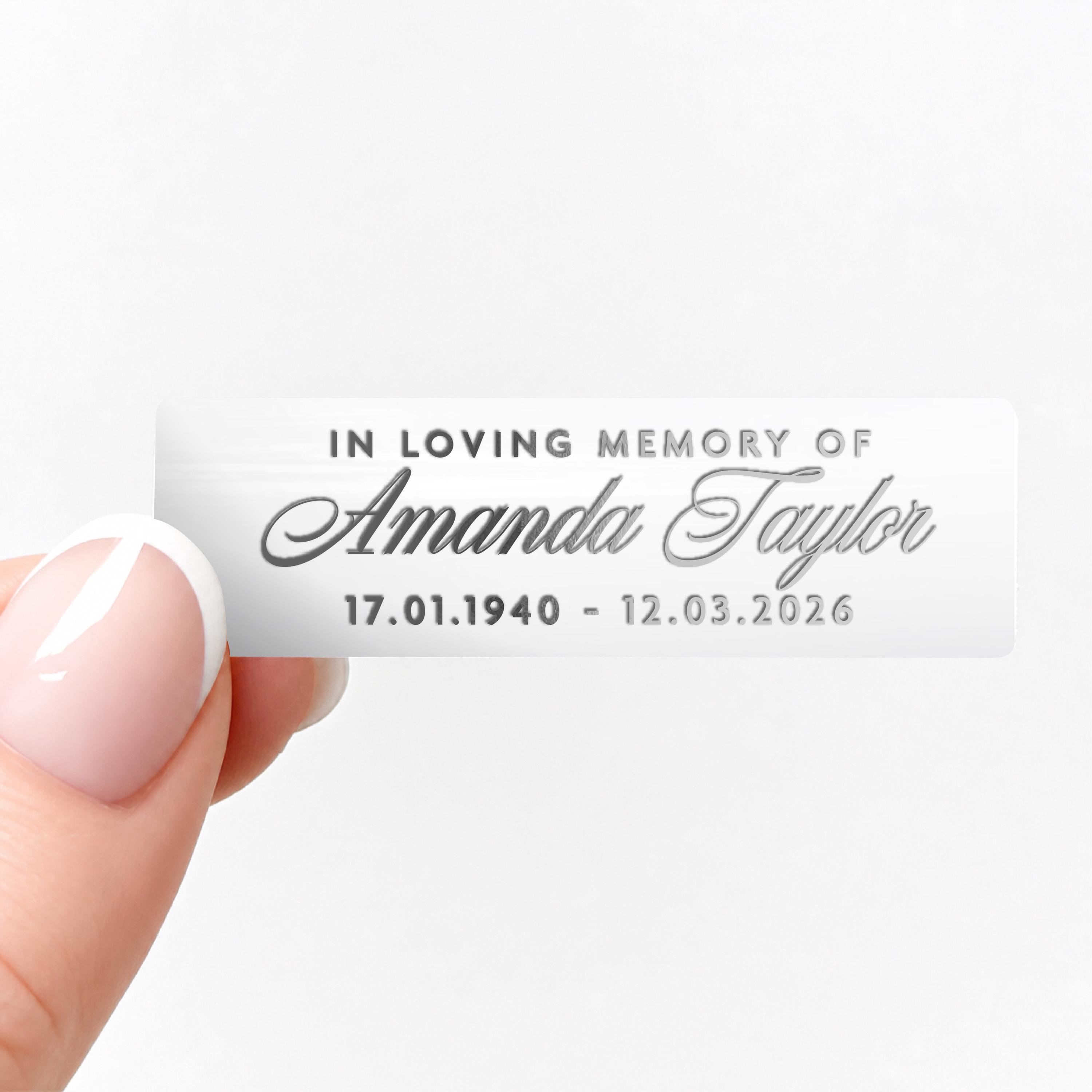 In Loving Memory Labels, Custom Memorial Stickers, Funeral Remembrance ...