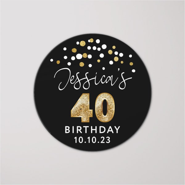 40th Birthday Thank You Stickers - Etsy