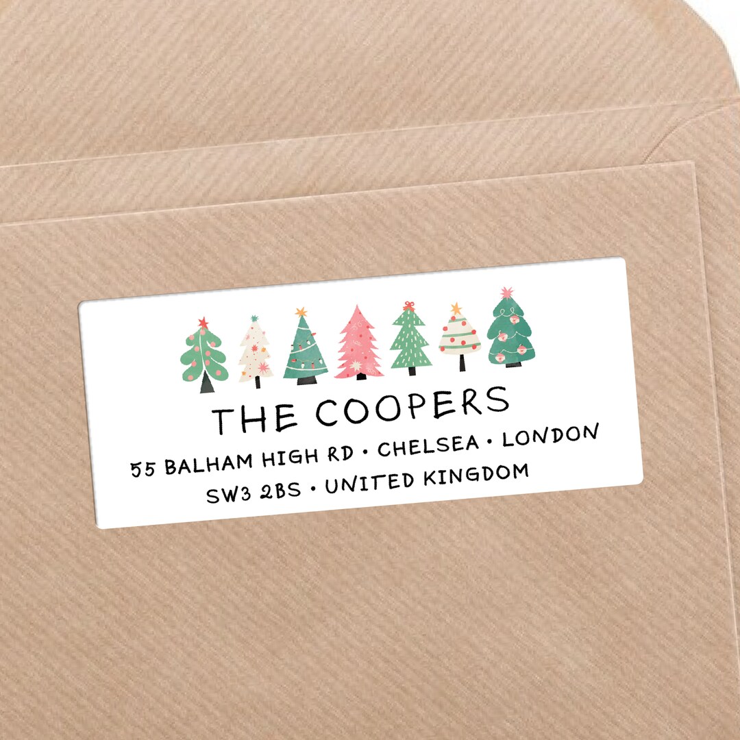 Festive Envelope Return Address Labels, Merry Christmas Address Label ...