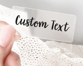 Clear Transparent Custom Name Text Brand Logo Stickers Round | Etsy