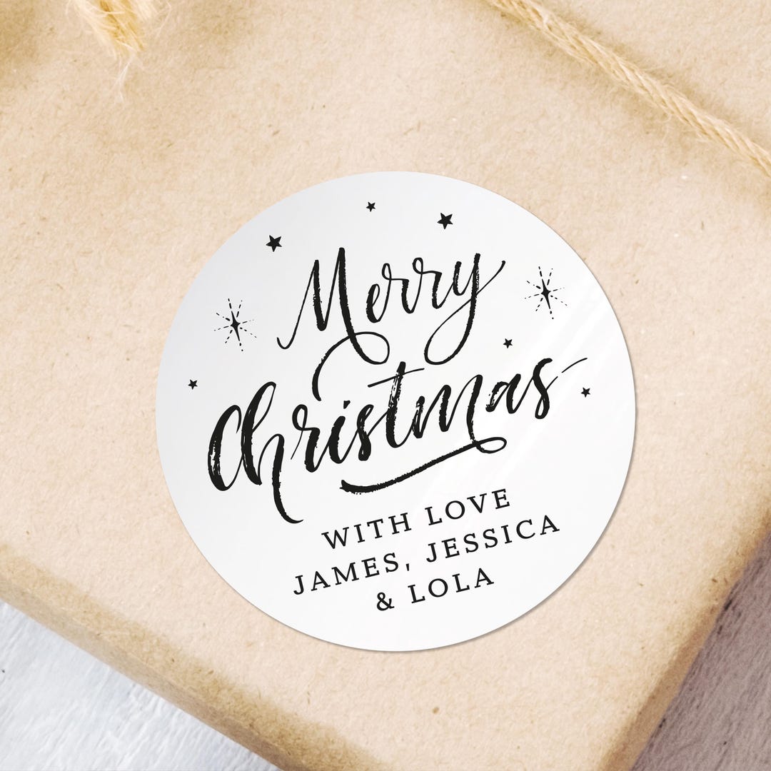 Christmas Sticky Gift Tags Custom Name Stickers Sheet Gift Labels for ...