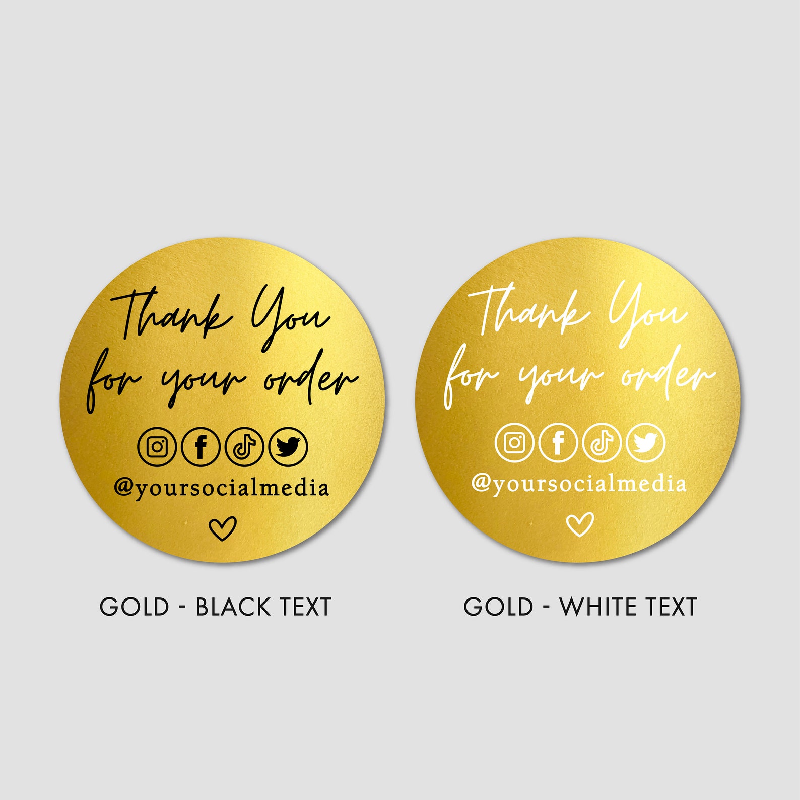 Custom Thank You for Your Order Stickers Personalized Square - Etsy