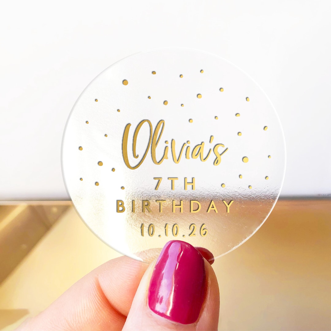Personalized Birthday Stickers, Custom Name & Age, Party Bag Labels ...
