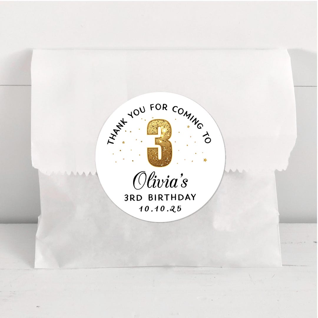 Personalized Birthday Thank You Labels - Customisable Party Favours ...