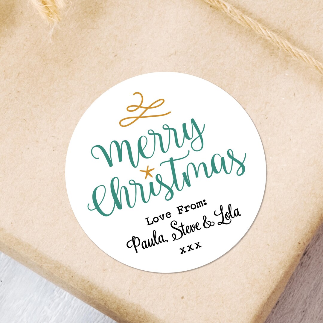 Merry Christmas Stickers Sheet Christmas Sticky Gift Tags Personalised ...