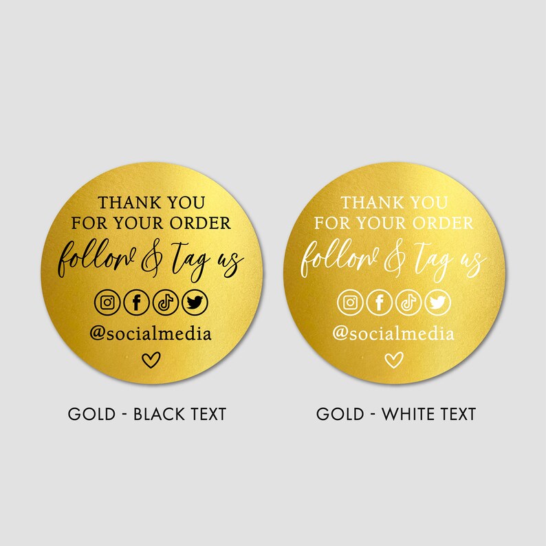 Custom Business Logo Brand Round Stickers Labels Social Media | Etsy