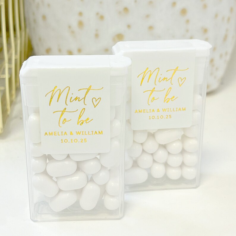Mint to Be Tic Tac Wedding Favour Labels, Round Personalised Mint ...