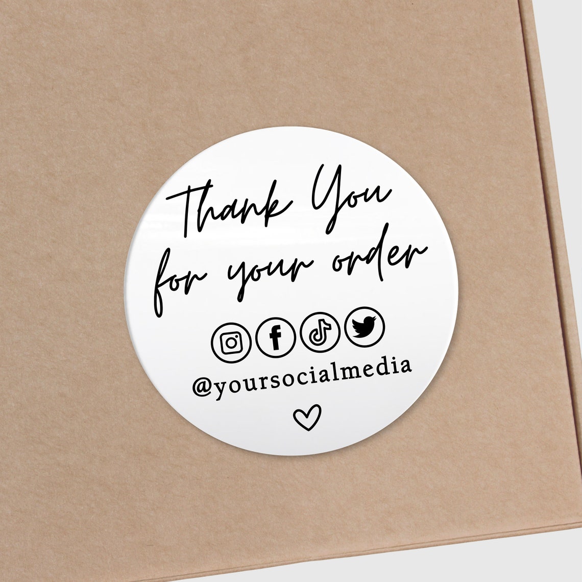 Custom Thank You for Your Order Stickers Personalized Square - Etsy
