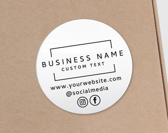 Clear Transparent Custom Name Text Brand Logo Stickers Round | Etsy