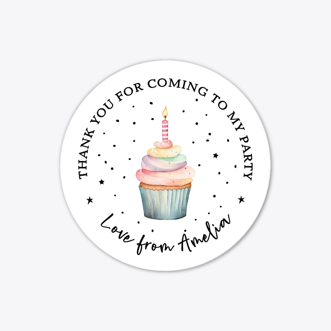 Personalized Party Favors Birthday Thank You Labels Stickers, Birthday ...