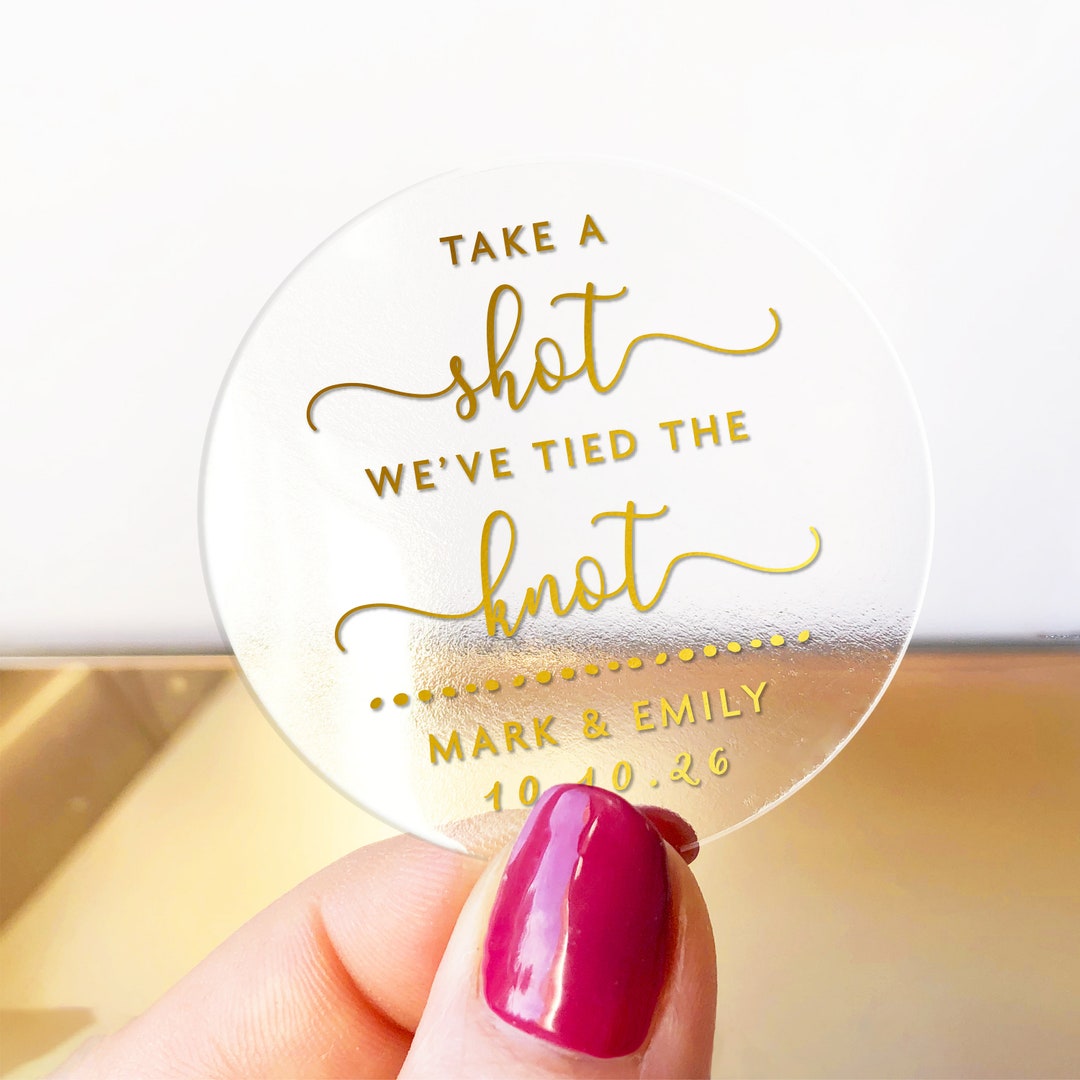 Take A Shot Wedding Stickers Custom Shot Glass Labels Wedding Favor ...