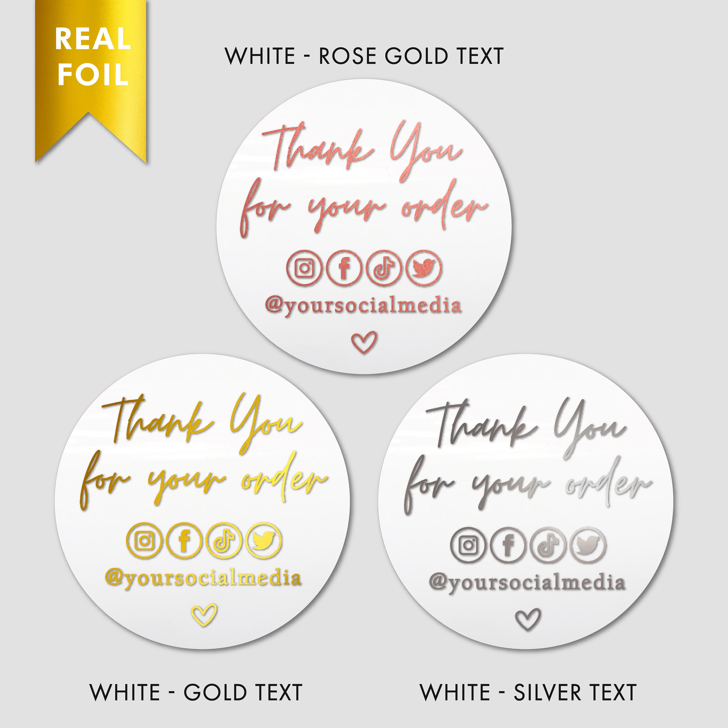 Custom Thank You for Your Order Stickers Personalized Square - Etsy