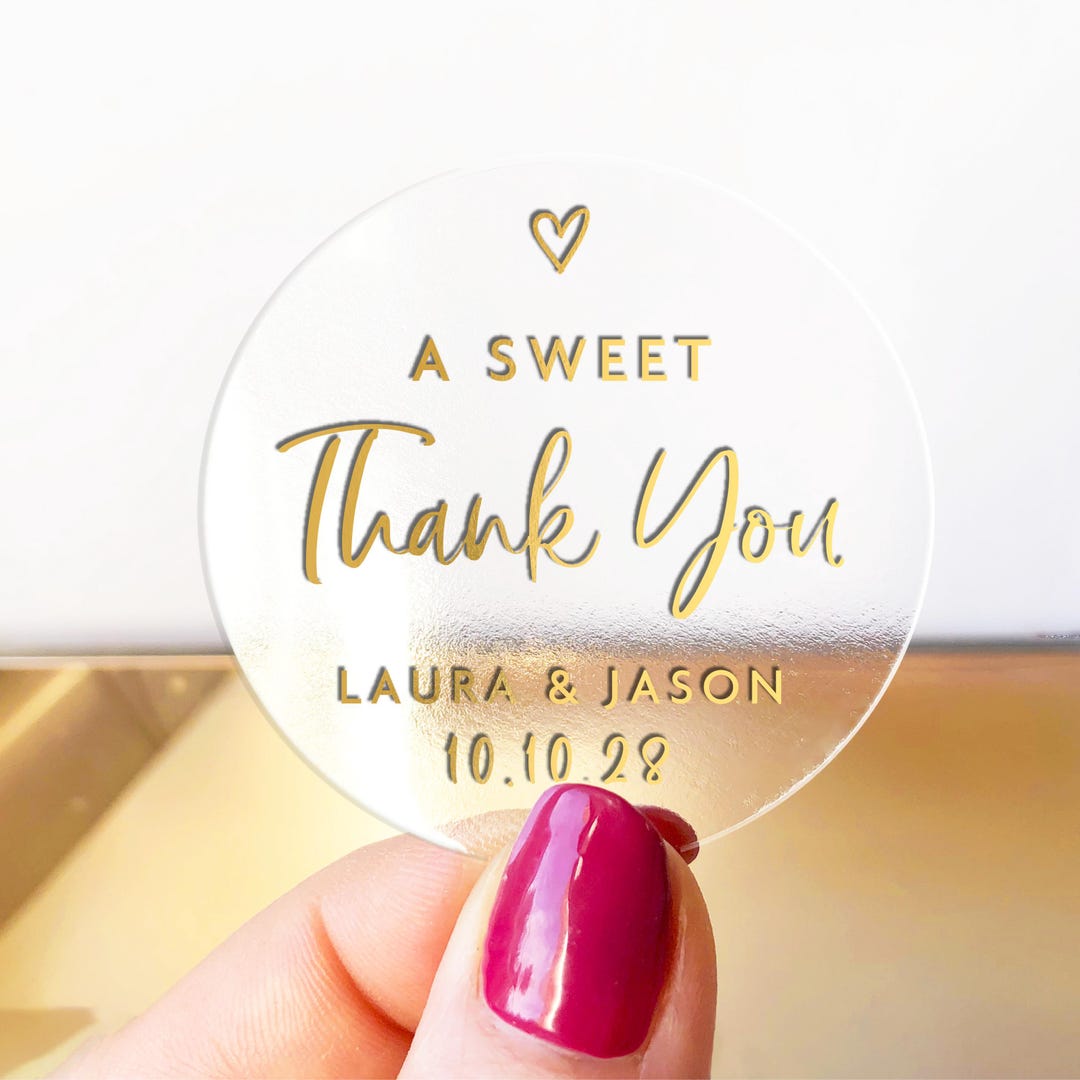A Sweet Thank You Stickers for Wedding Candy Favors, Personalized A ...