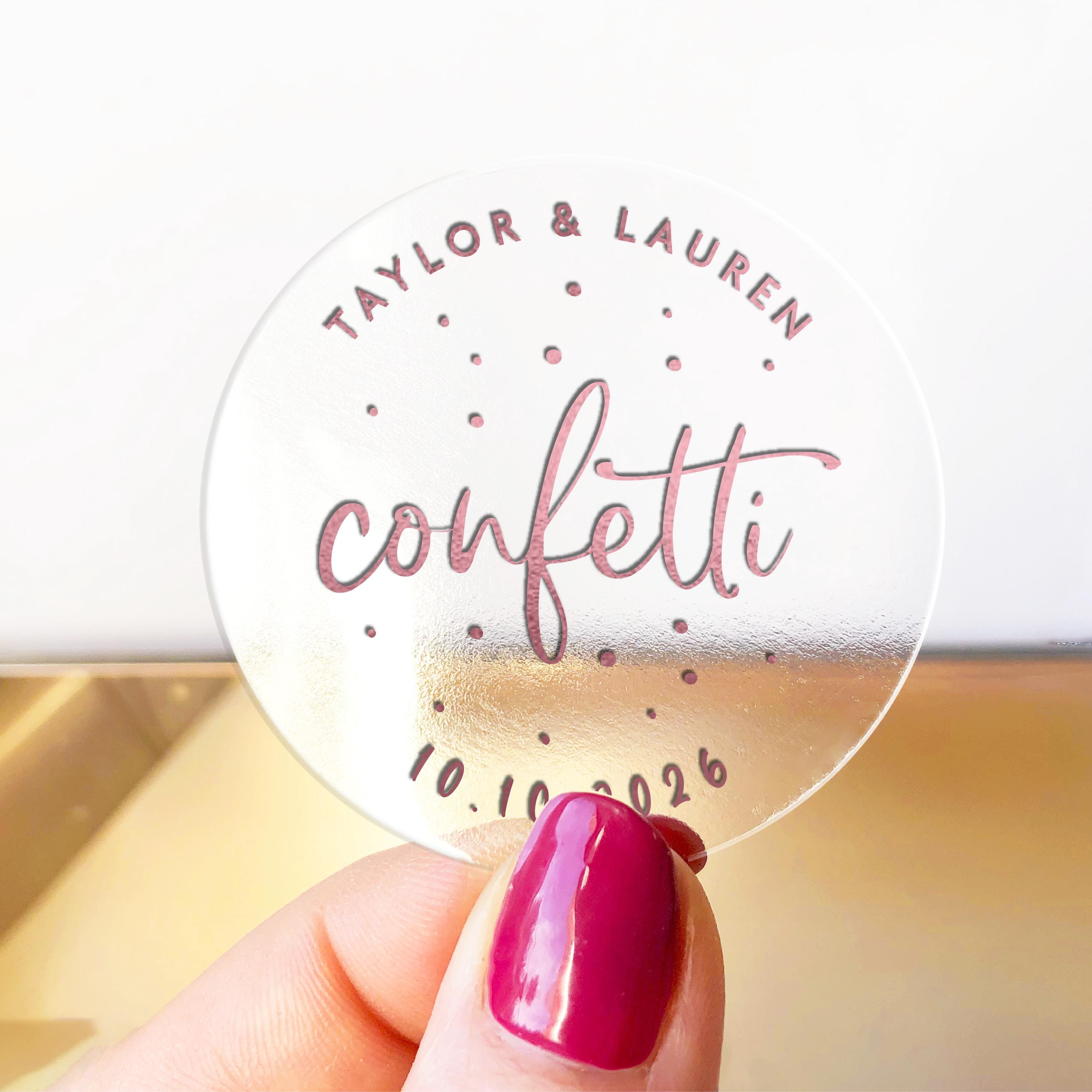 Wedding Confetti Labels Stickers Sheet, Personalized Confetti Stickers ...