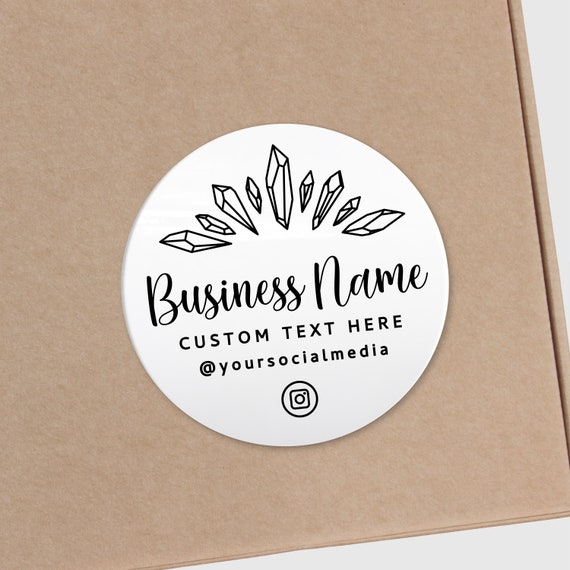 Clear Transparent Custom Name Text Brand Logo Stickers Round | Etsy