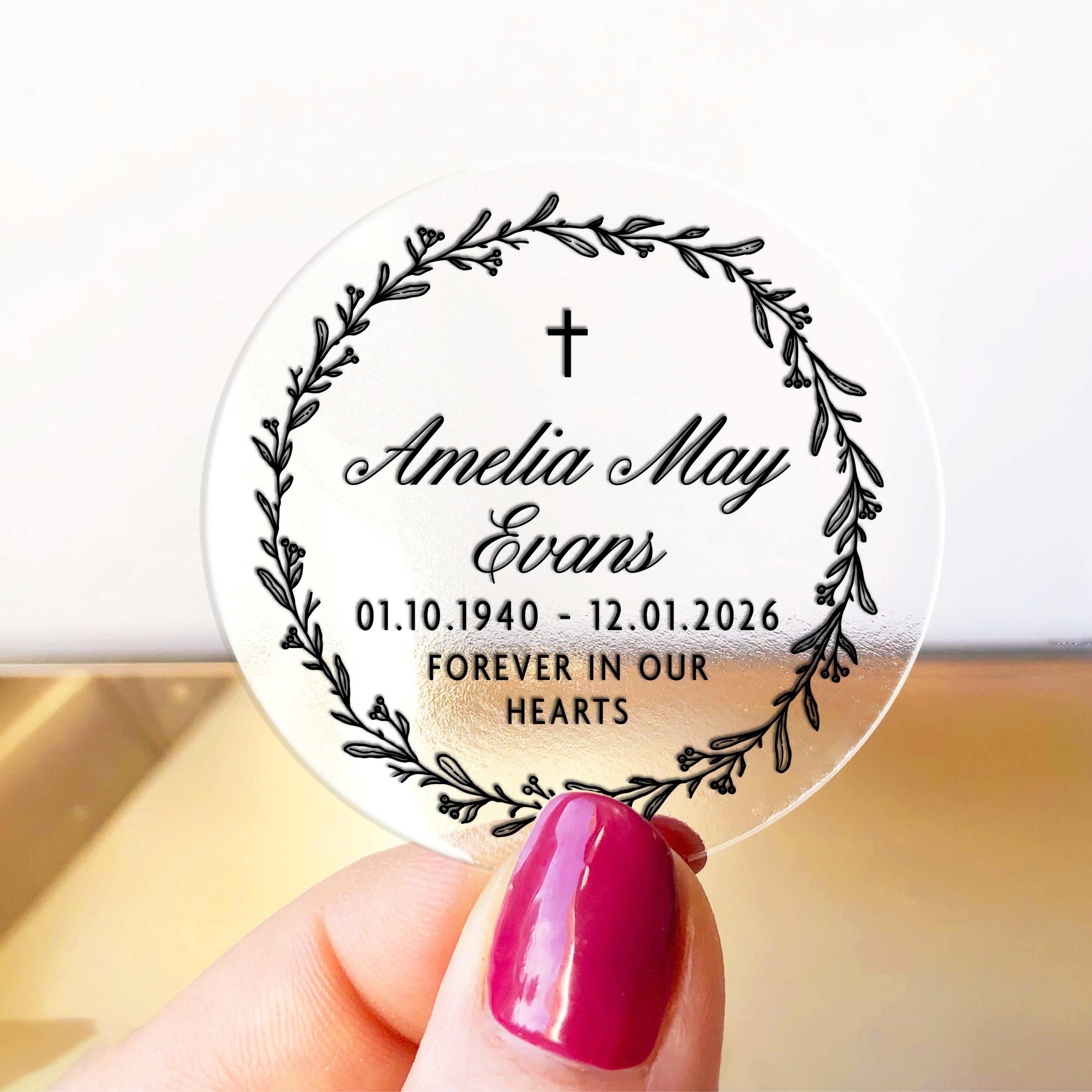 Funeral Candle Sticker Labels Custom, Memorial Jar Sticker Labels ...