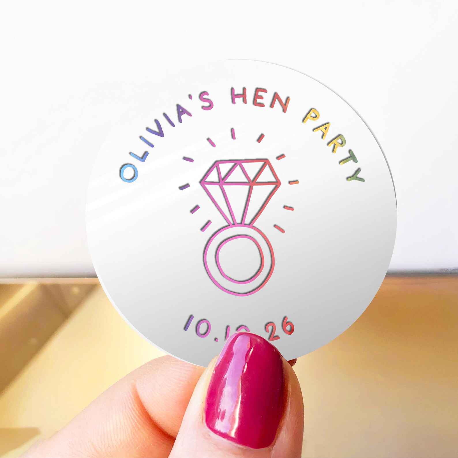 Personalised Hen Stickers, Hen Party Name Stickers, Hen Party Clear ...
