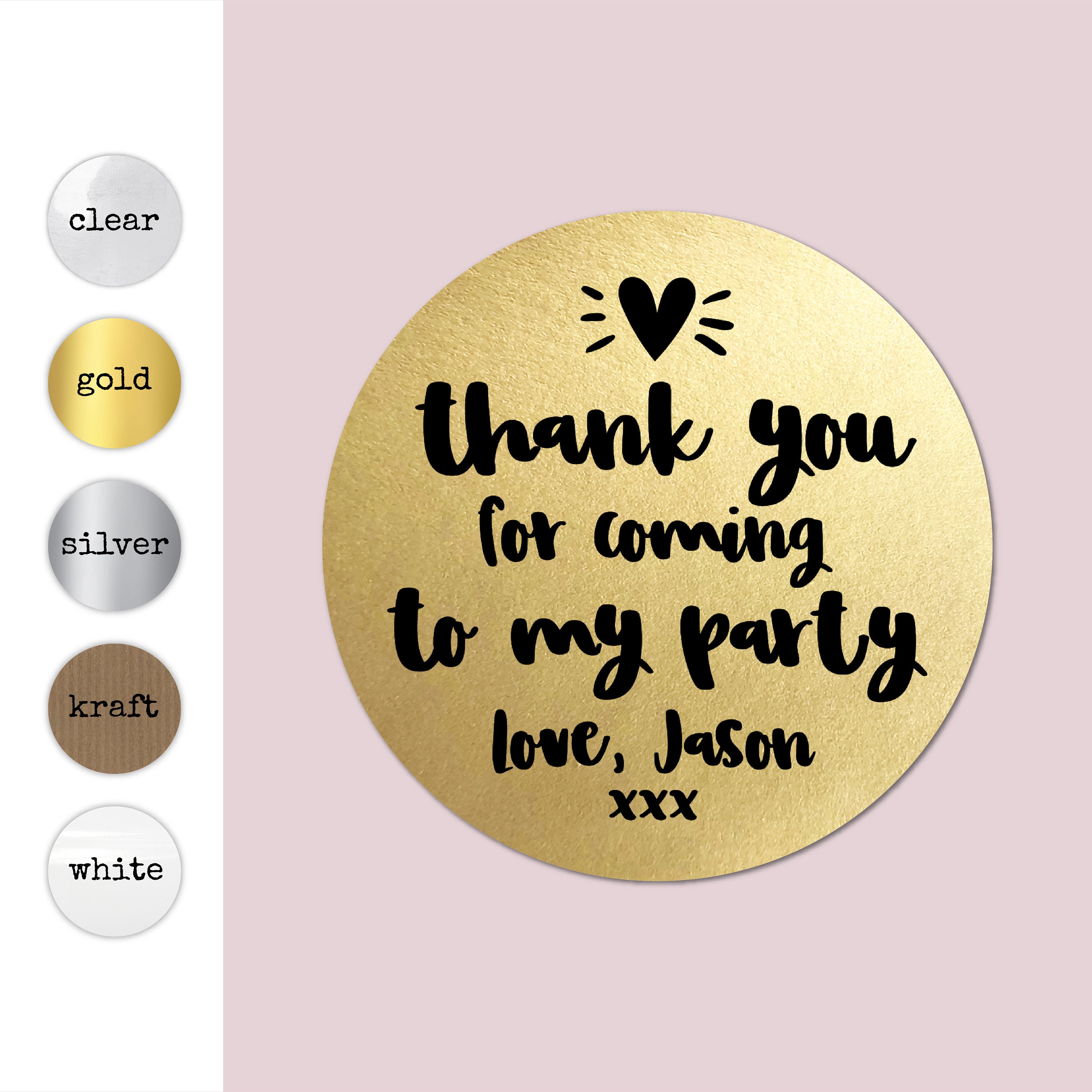 Personalised Thank You Stickers Party Bag Sticker Custom Happy Etsy