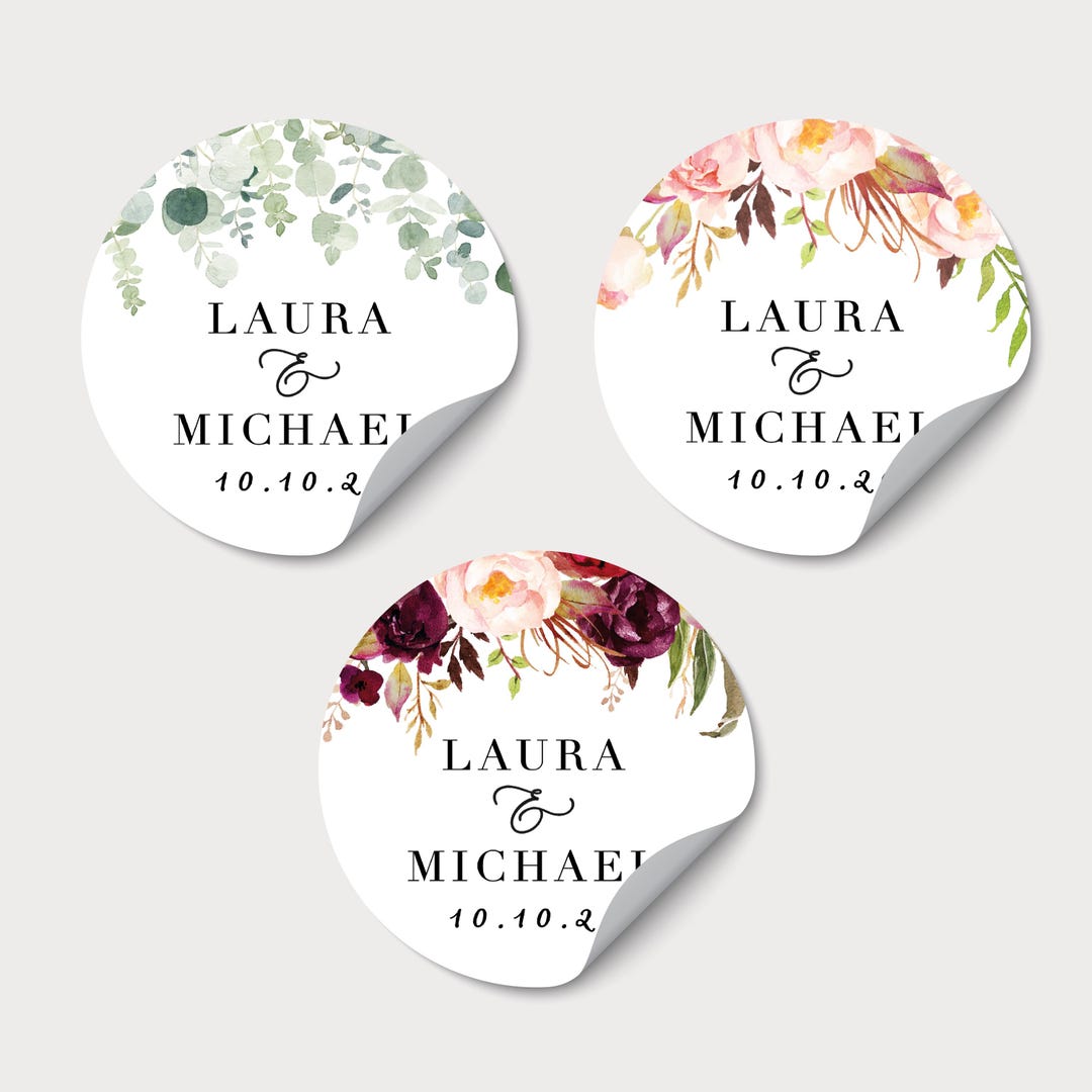 Personalized Round Monogram Stickers, Monogram Initial Stickers for ...