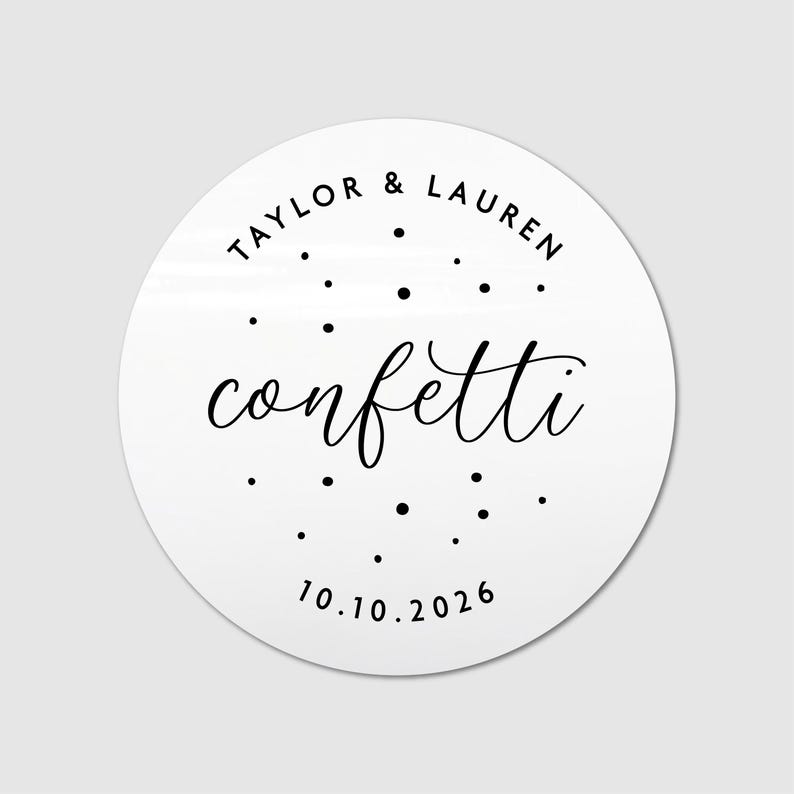 Wedding Confetti Labels Stickers Sheet, Personalized Confetti Stickers ...