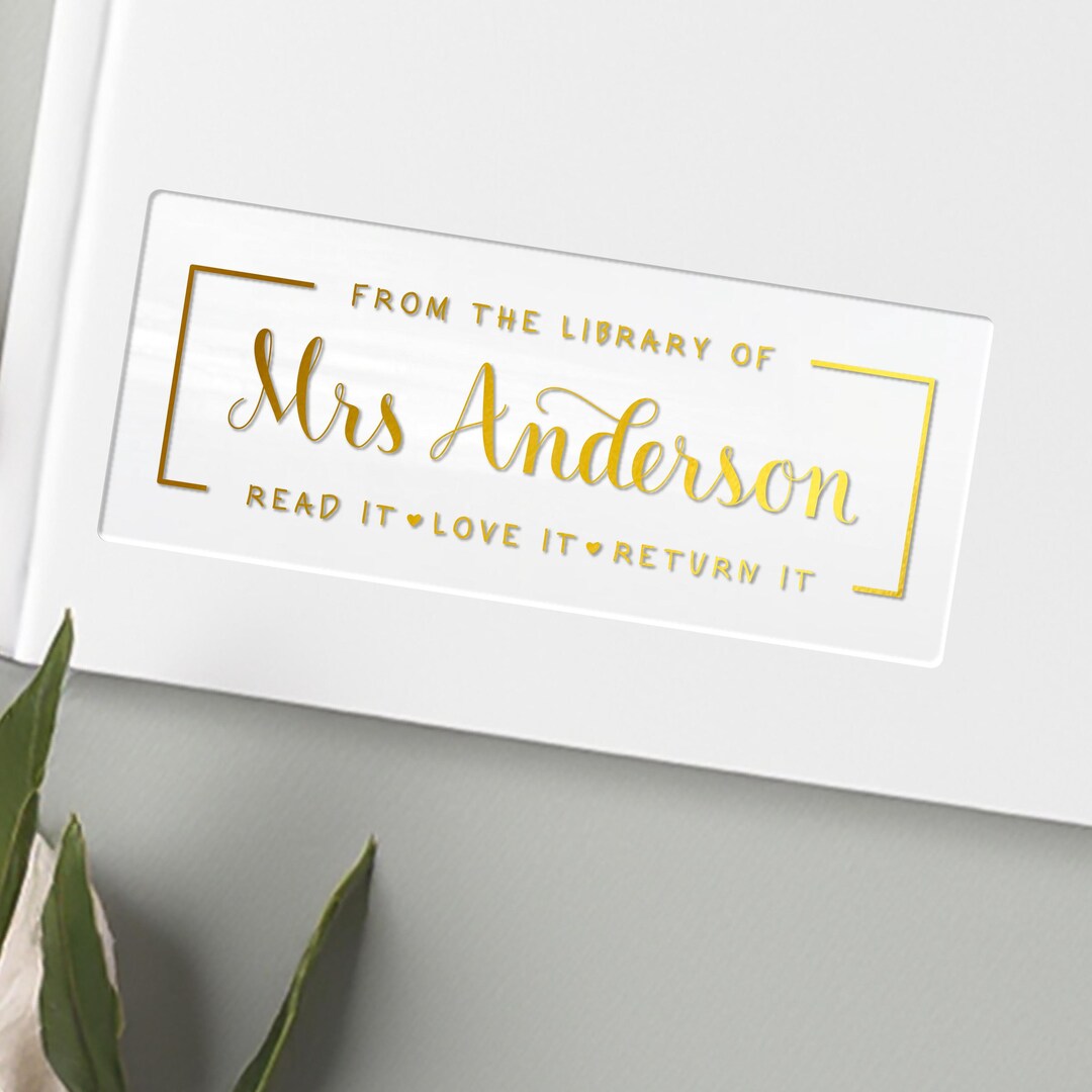 Custom Teacher Book Stickers, Personalised Book Lover Labels, This Book ...