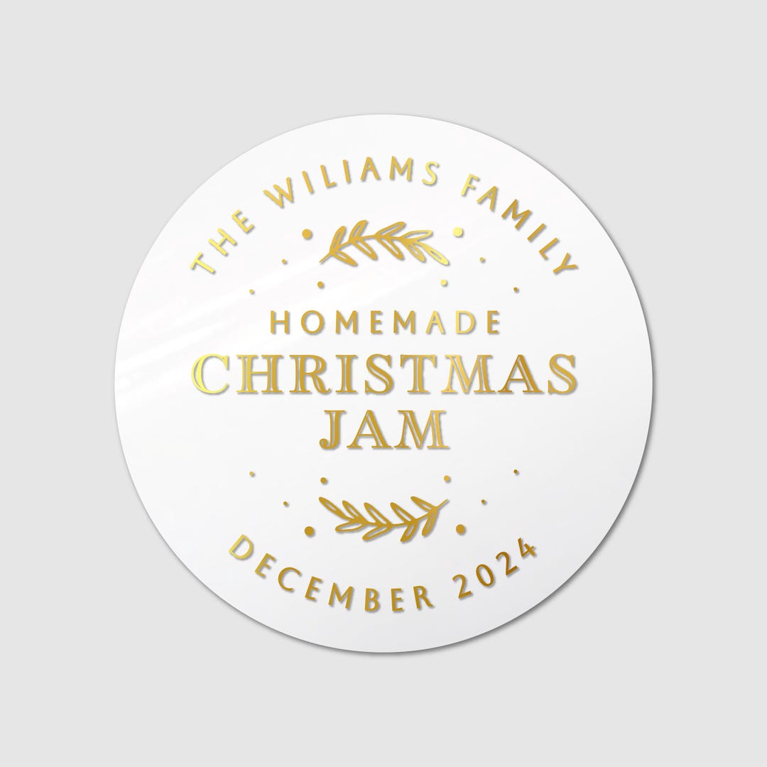 Personalised Christmas Jam Jar Stickers, Custom Labels for Homemade Jam ...