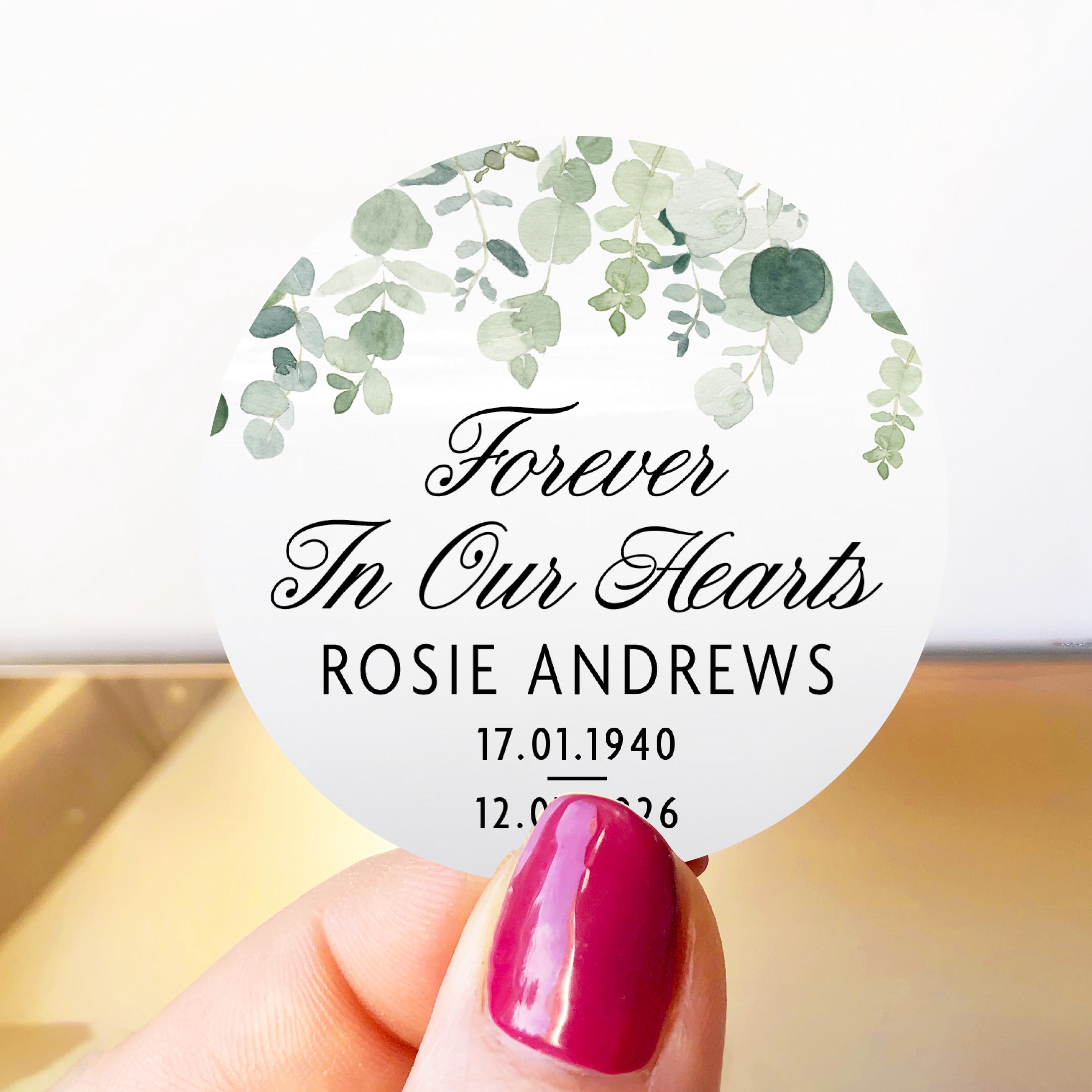 Celebration of Life Sticker Labels, Custom Funeral Thank You Stickers ...