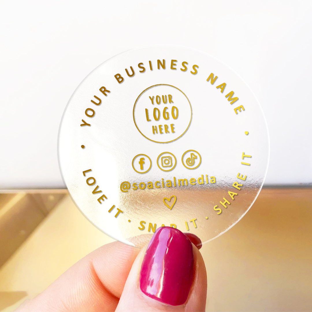 Customized Custom Business Brand Logo Clear Stickers Labels, Stickers ...