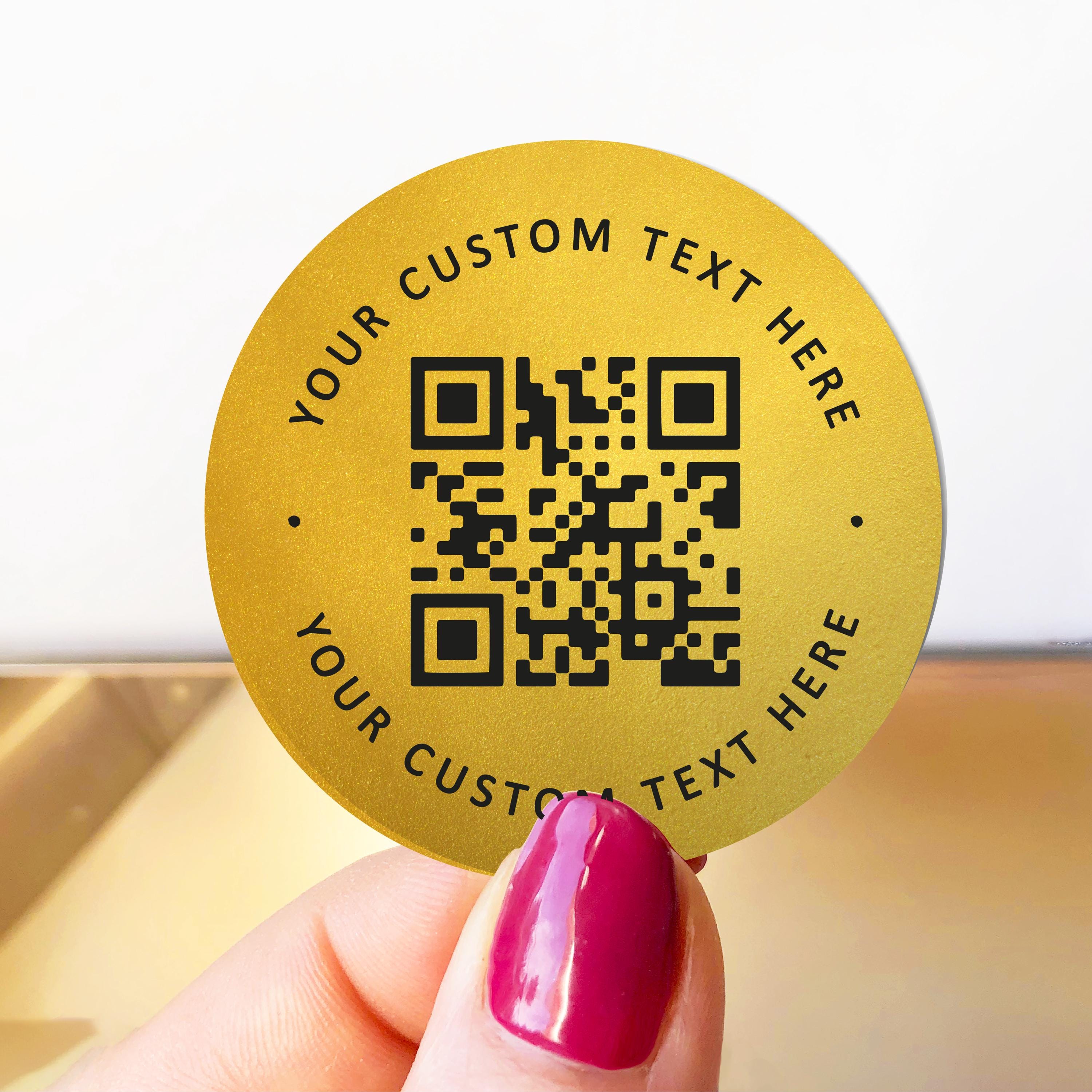 Custom QR Code Package Brand Name Stickers Sheet, Custom Text Stickers ...