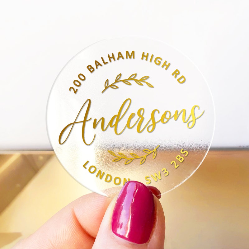Gold Clear Address Label - Etsy UK