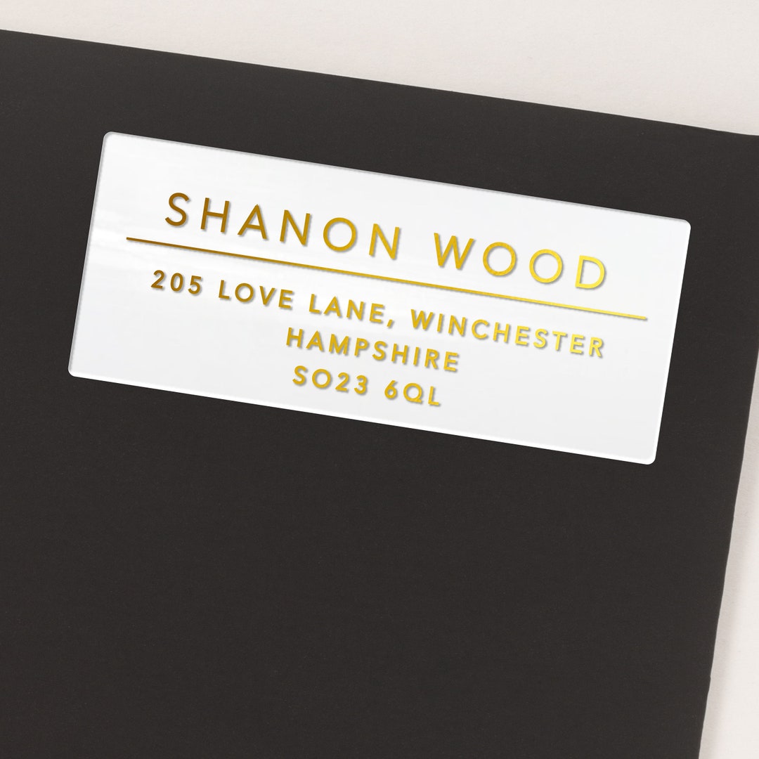 Personalized Clear Envelope Labels - 27 Stickers per Sheet - Return ...