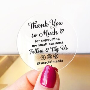 Thank You for Supporting a Small Business Stickers, Thank You Packaging ...