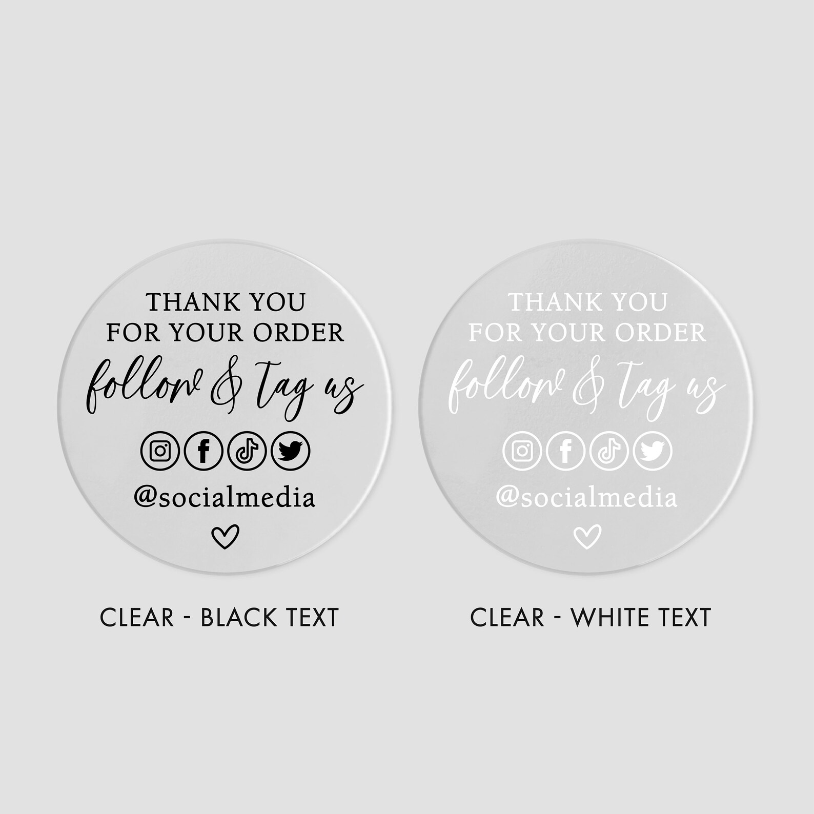Custom Business Logo Brand Round Stickers Labels Social Media | Etsy