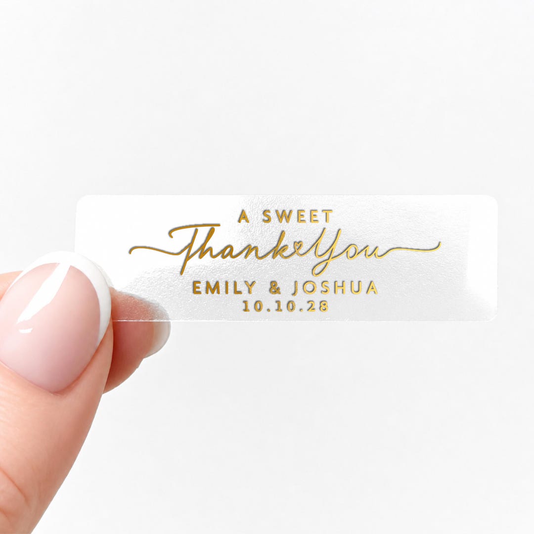 Sweet Thank You Stickers, Custom Thank You Labels for Party Favours ...