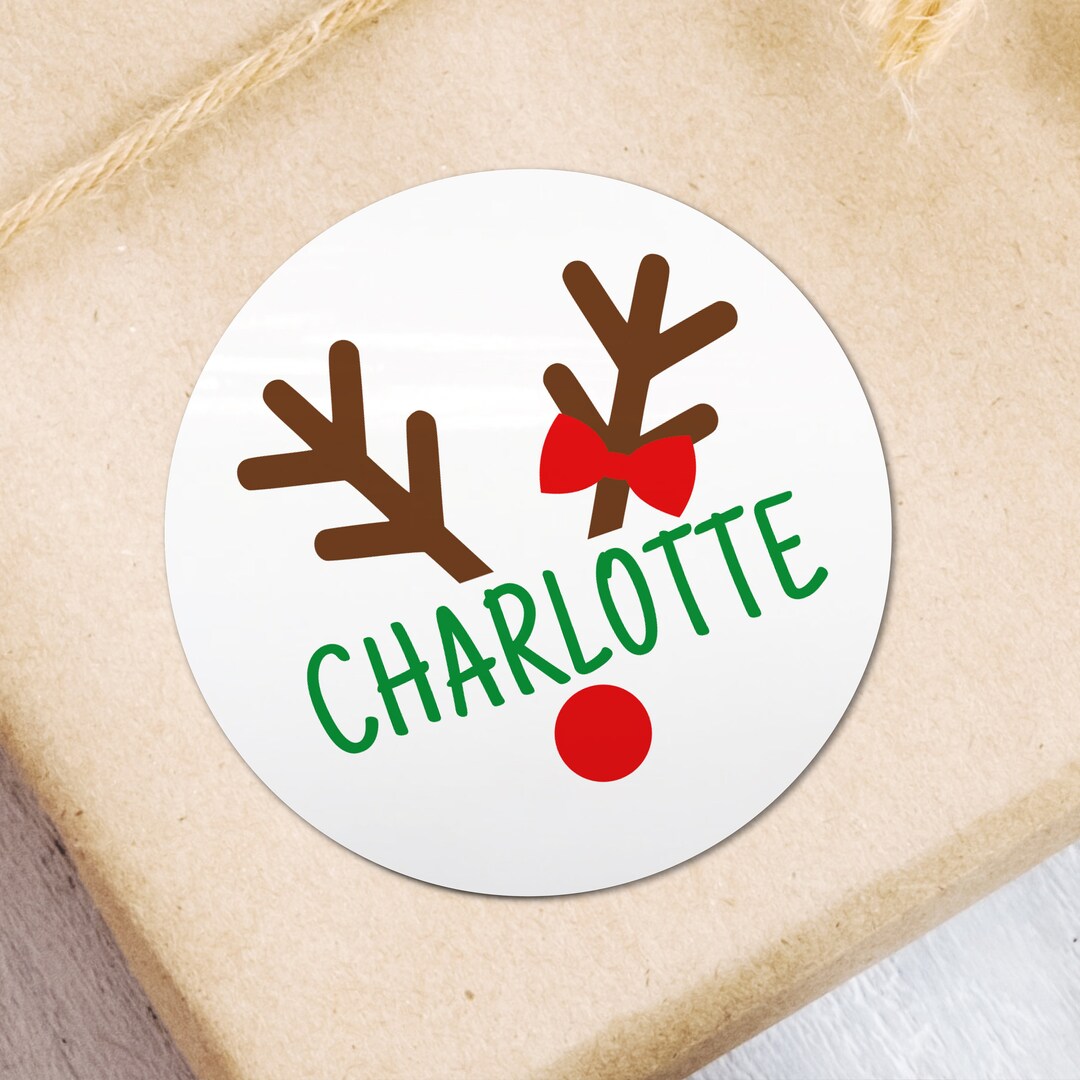 Christmas Sticky Gift Tags With Names Happy Holiday Stickers ...