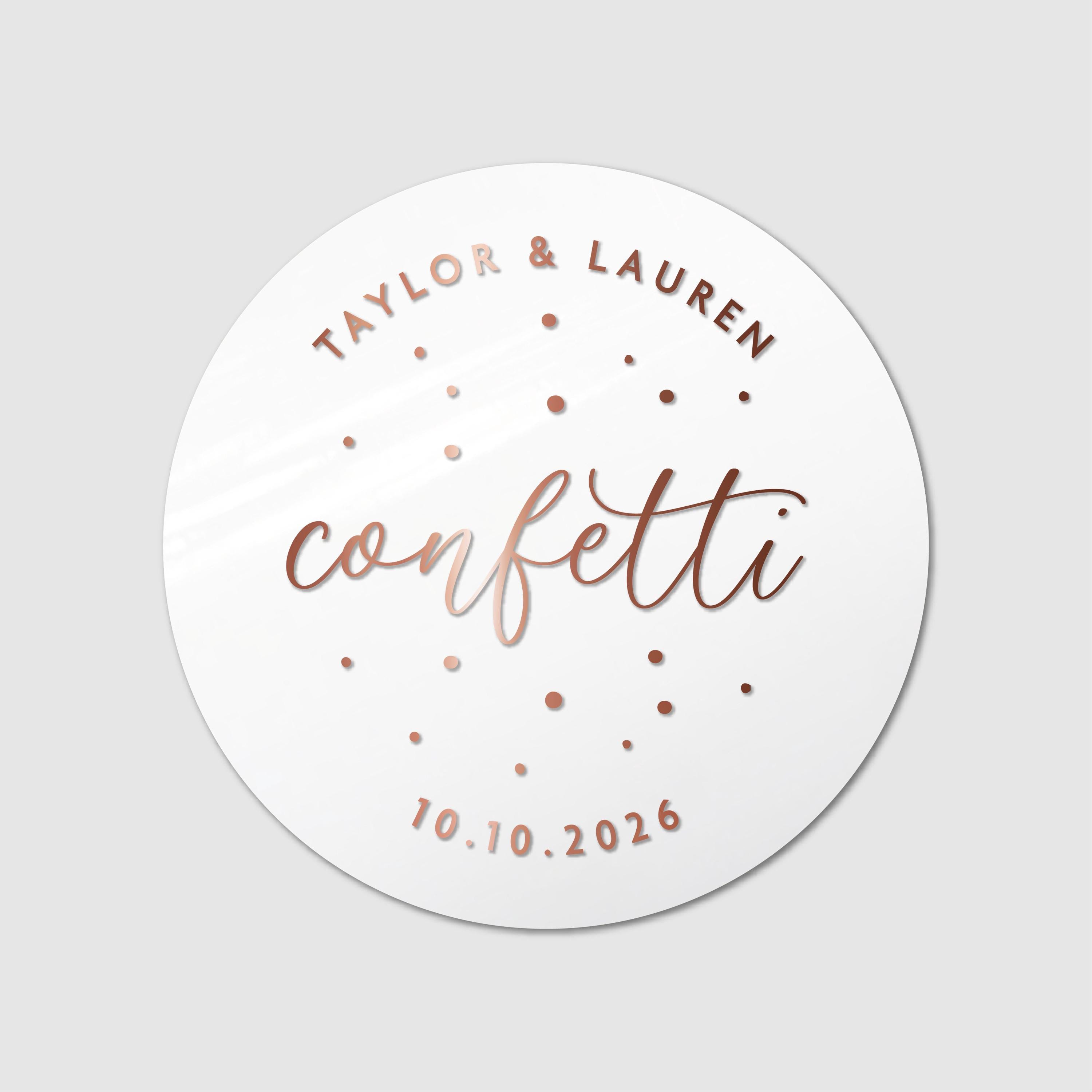 Wedding Confetti Labels Stickers Sheet, Personalized Confetti Stickers ...
